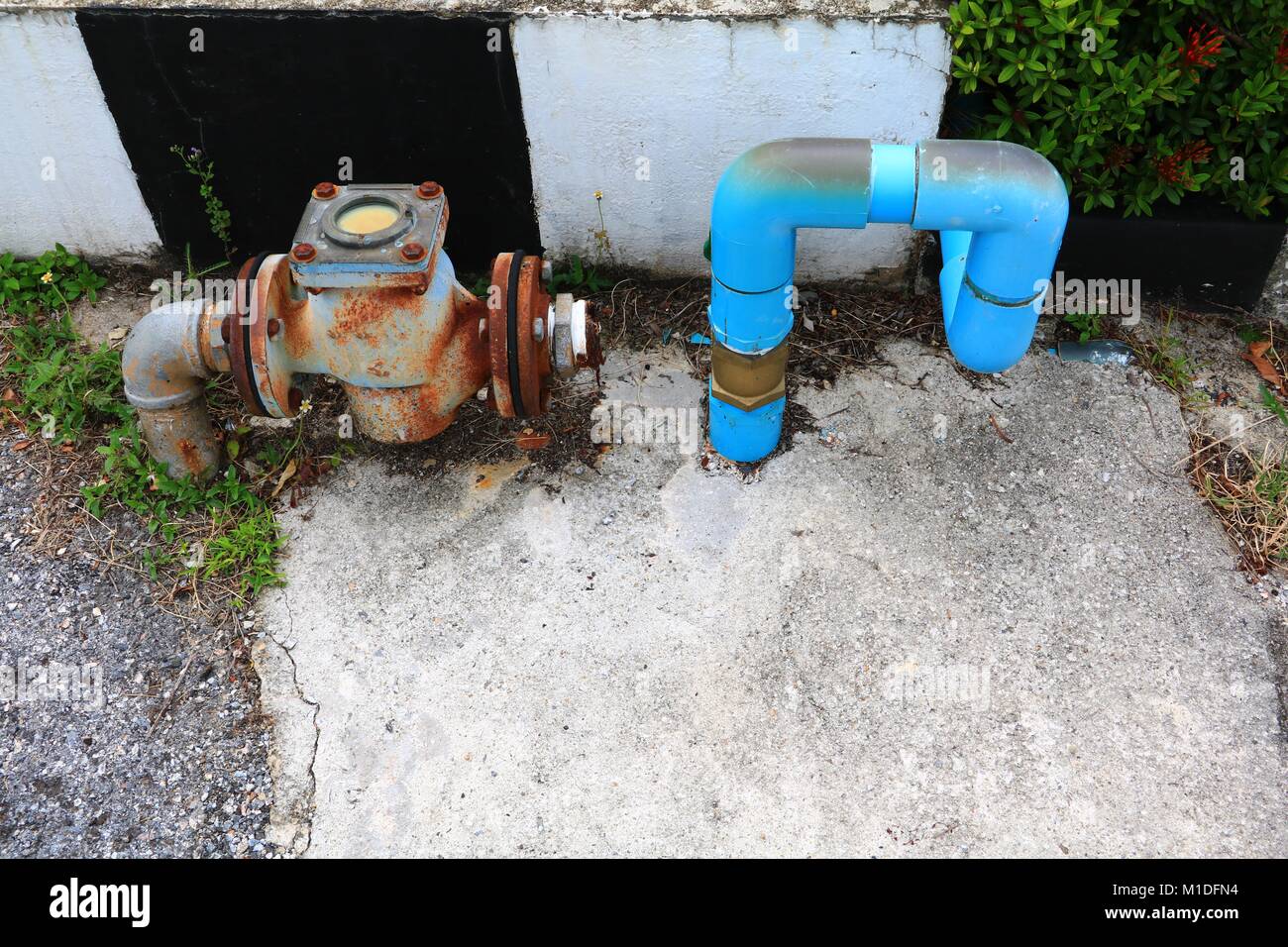 maine water steel old pipe plumbing dilapidated close up with rusty ...