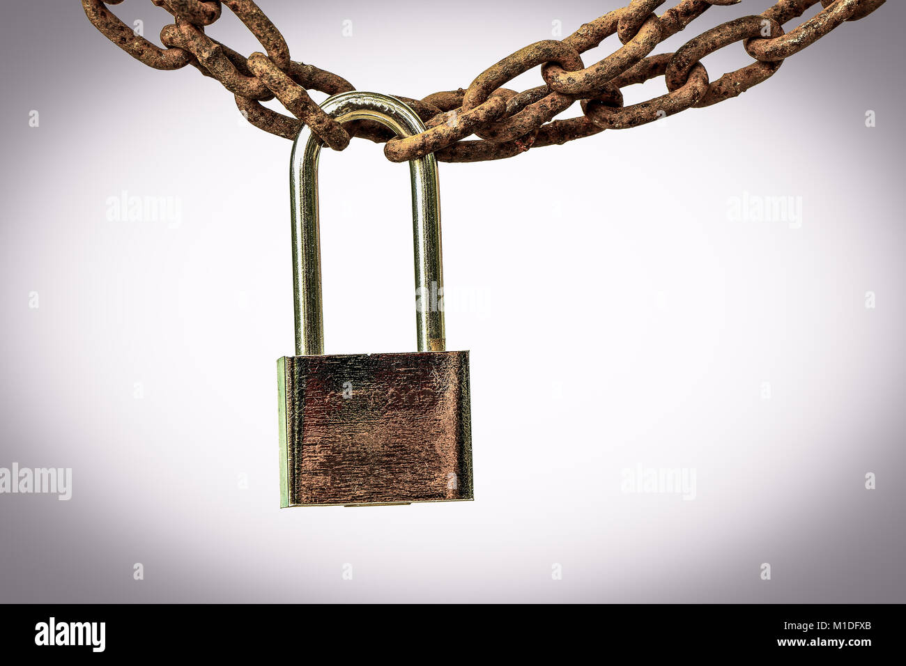 rusted big chain isolated on white background Stock Photo - Alamy
