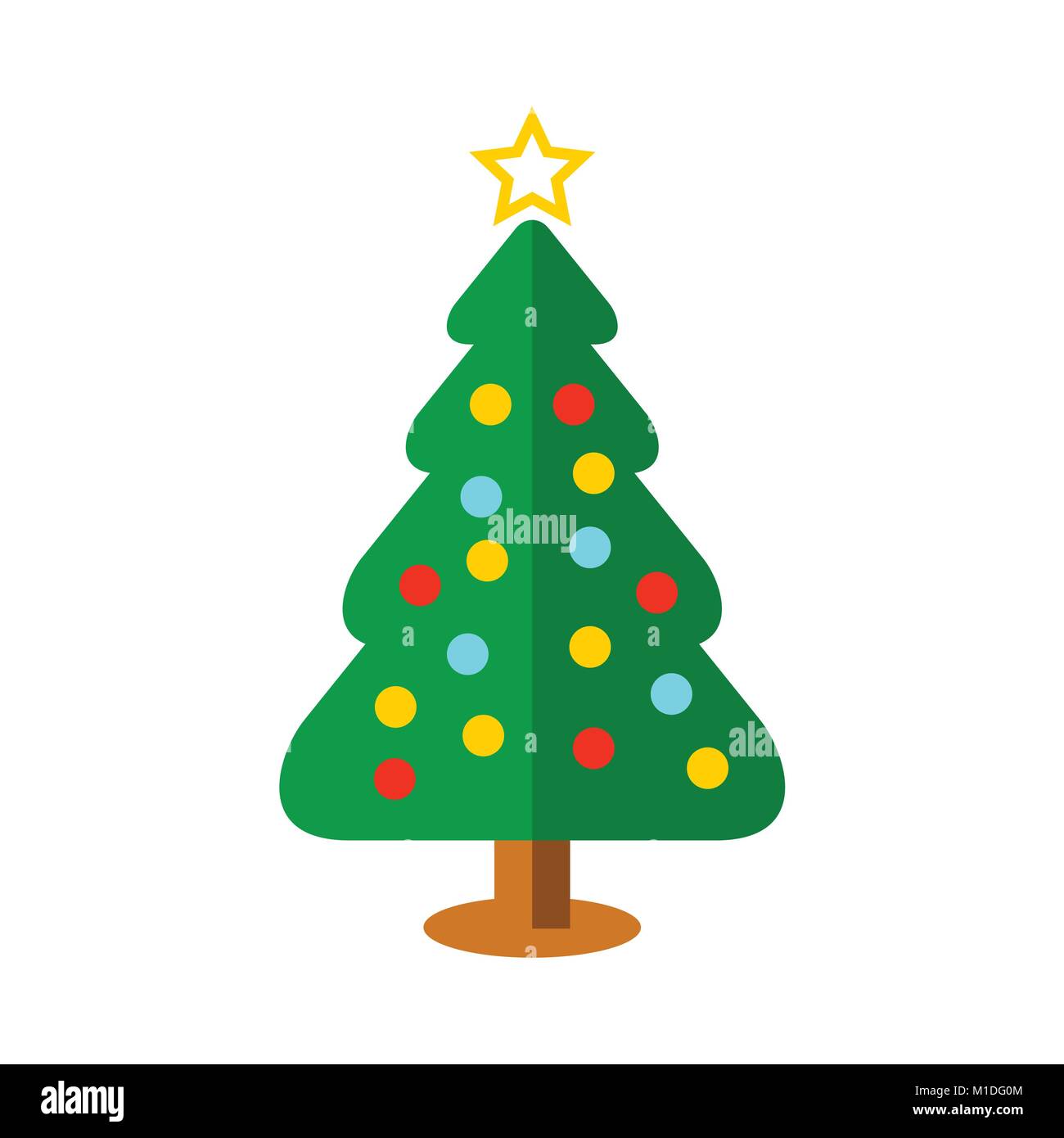 Basic Christmas Tree Ball Decoration Vector Graphic Illustration Sign ...