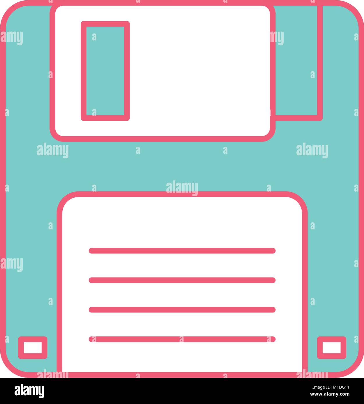 floppy disk icon data backup retro vector illustration green and red line image Stock Vector ...