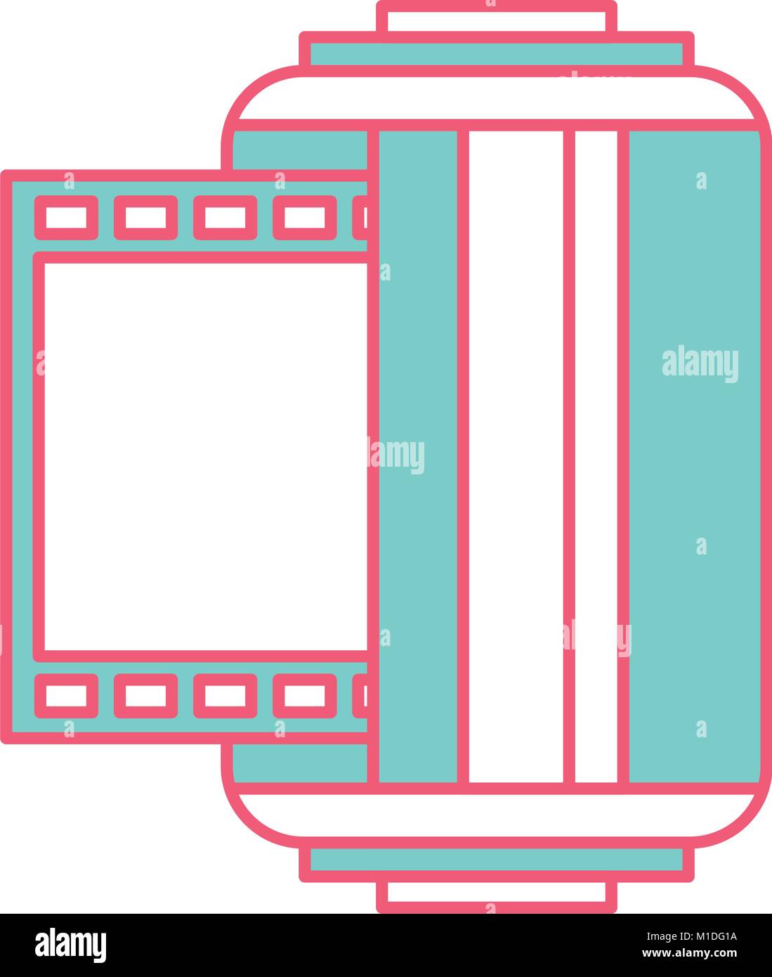 roll tape photographic camera vintage vector illustration green and red ...