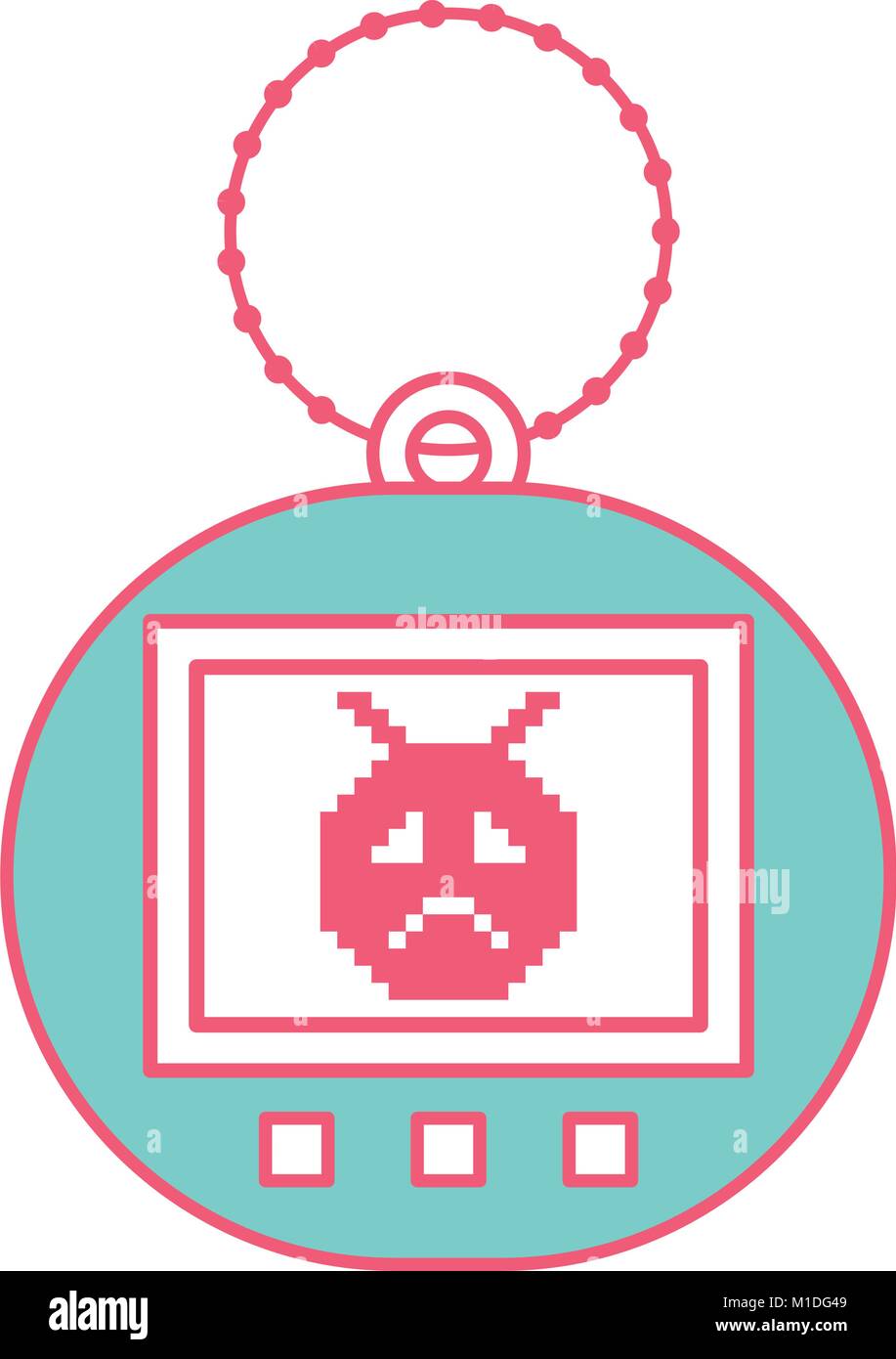 hand holding video game device retro vector illustration green and red ...