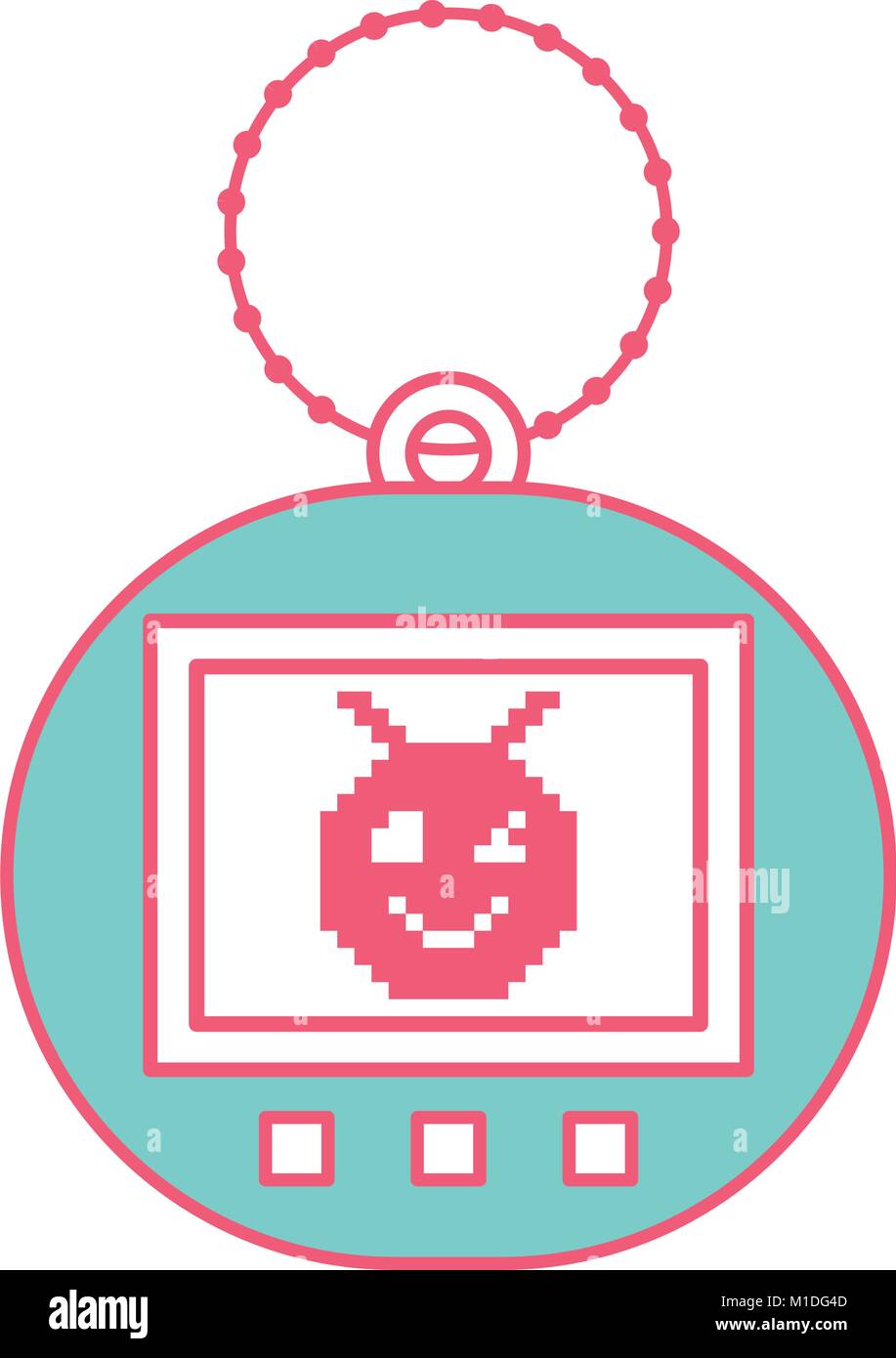 hand holding video game device retro vector illustration green and red ...