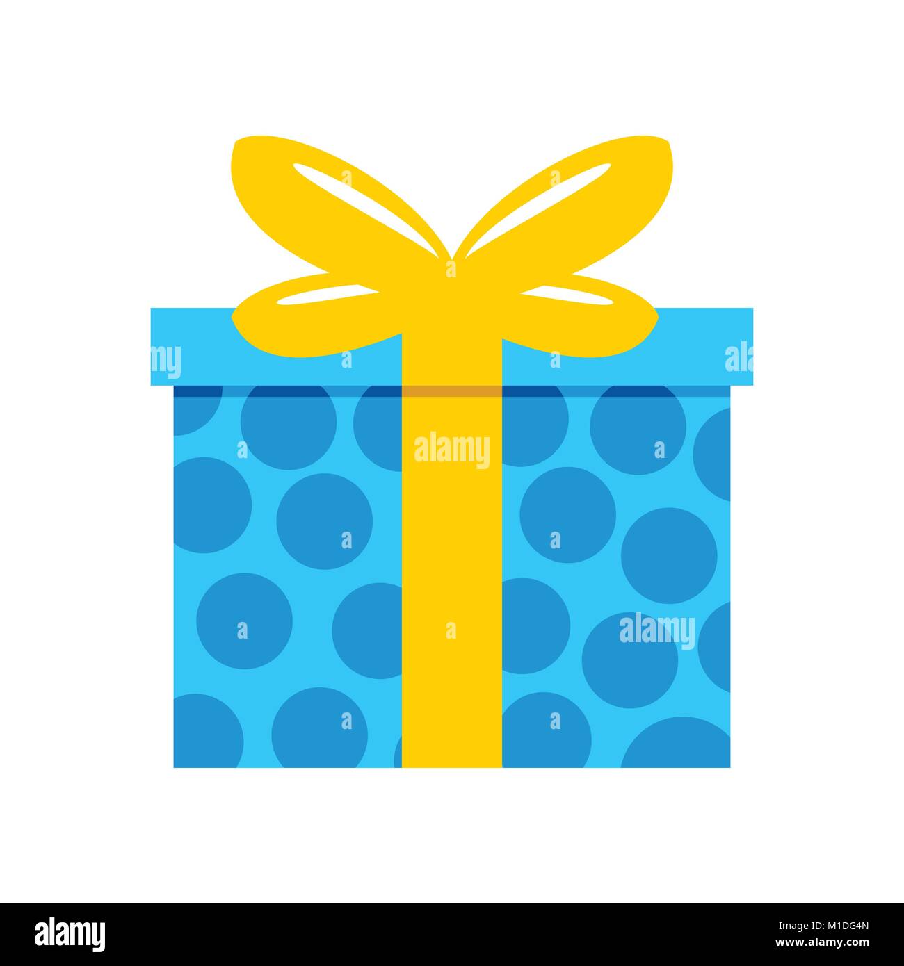 Blue Polkadot Gift Box Vector Graphic Illustration Sign Symbol Design ...