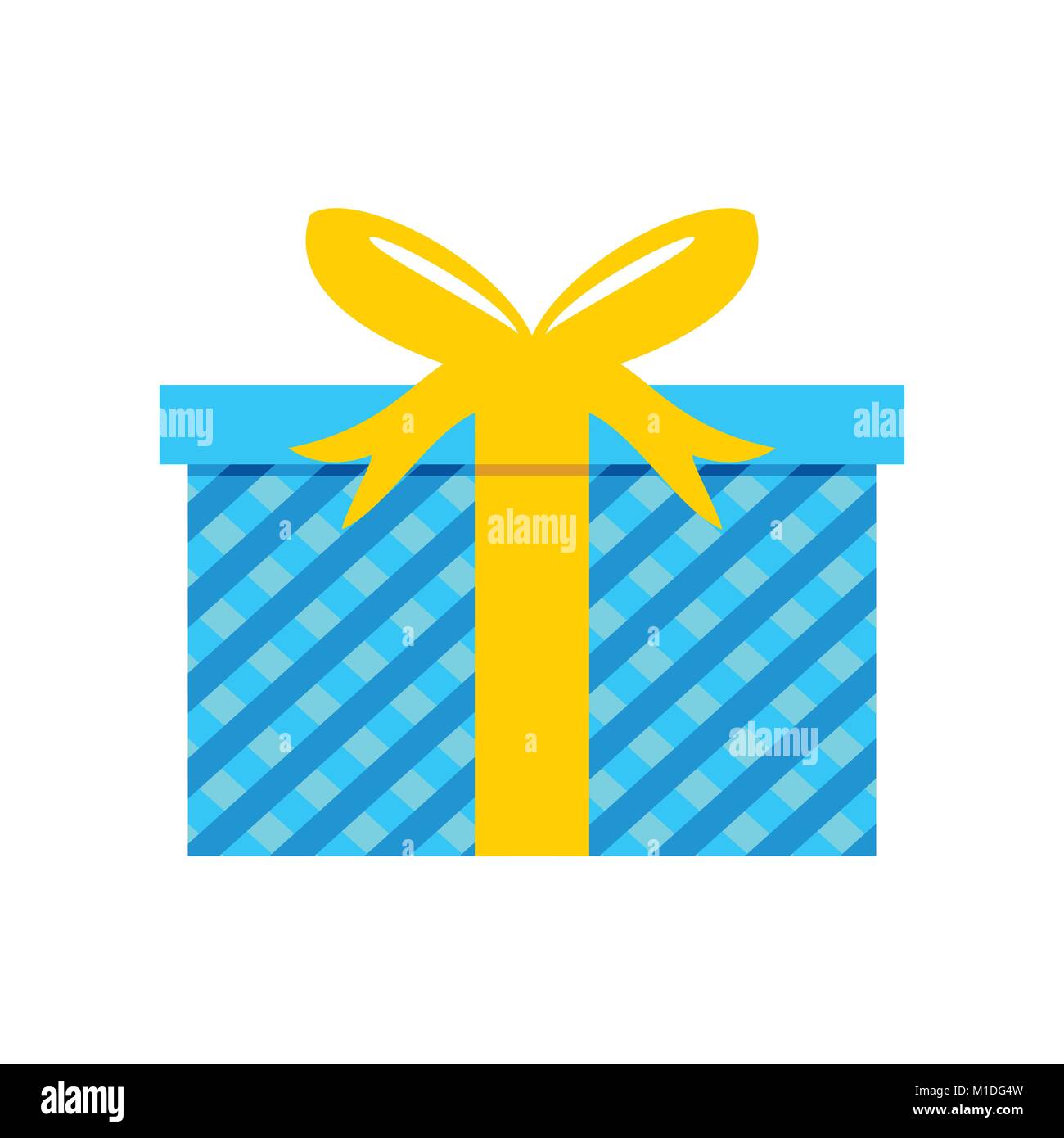 Blue Striped Gift Box Vector Graphic Illustration Sign Symbol Design ...