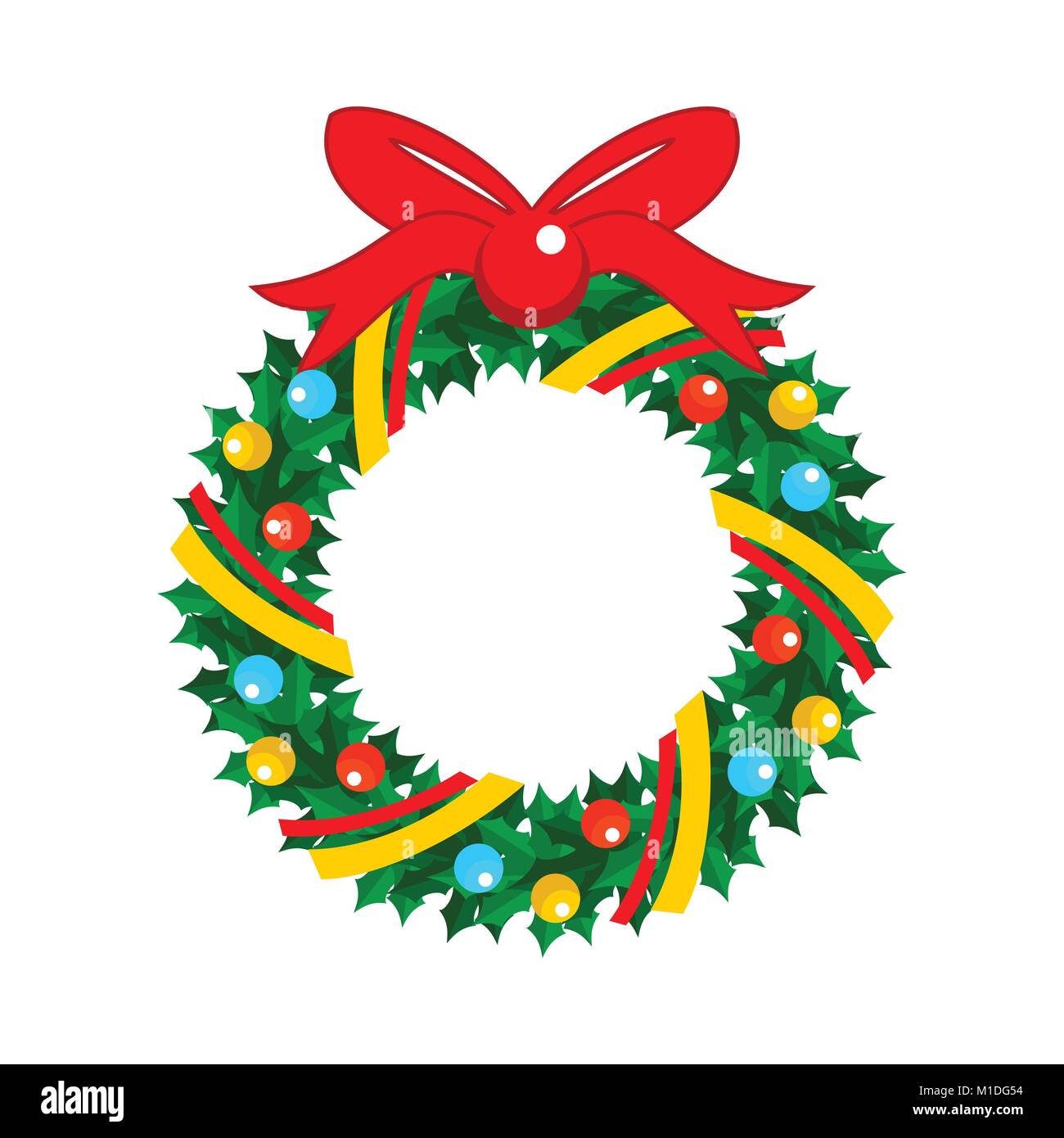 Christmas Fully Decorated Garland Vector Graphic Illustration Sign ...