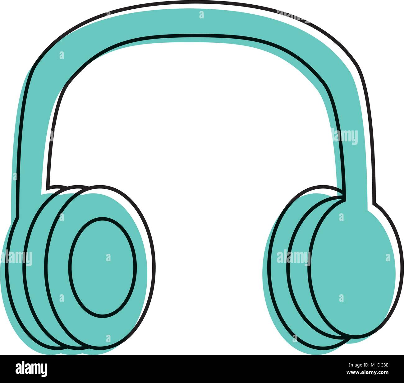 old vintage stereo headphones music vector illustration Stock Vector ...