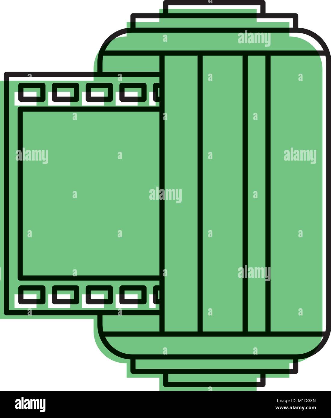 roll tape photographic camera vintage vector illustration Stock Vector ...