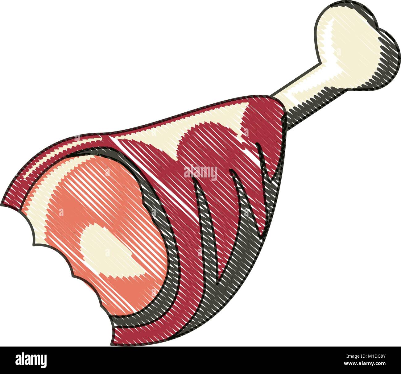 bitten ham leg icon Stock Vector Image & Art - Alamy