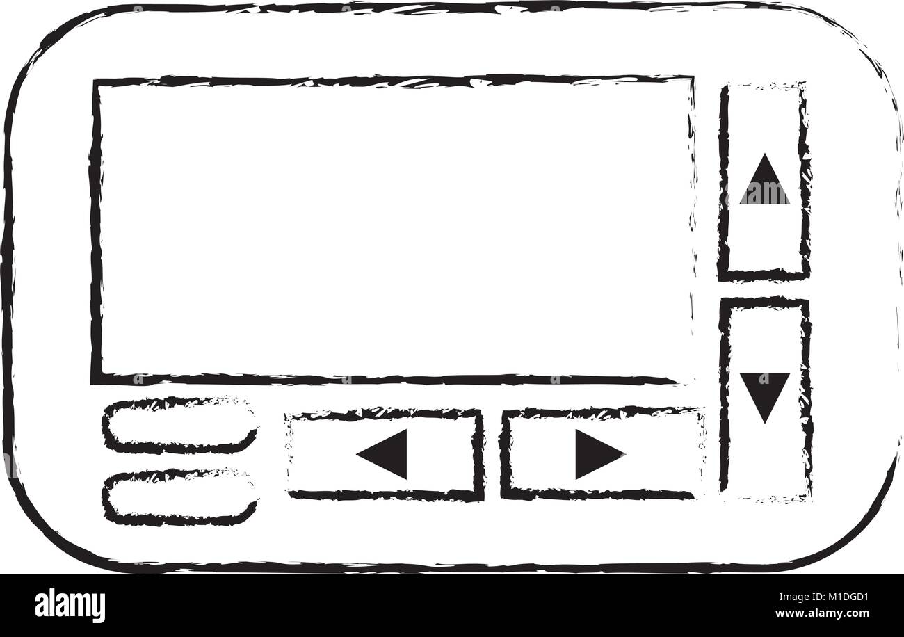 retro technology emergency call pager vector illustration Stock Vector ...