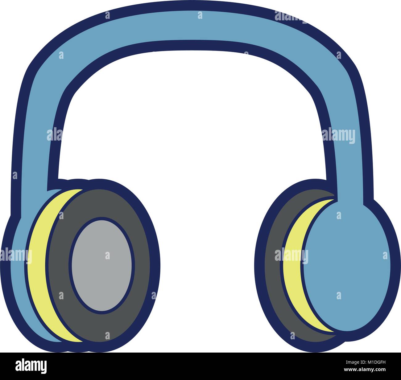old vintage stereo headphones music vector illustration Stock Vector ...