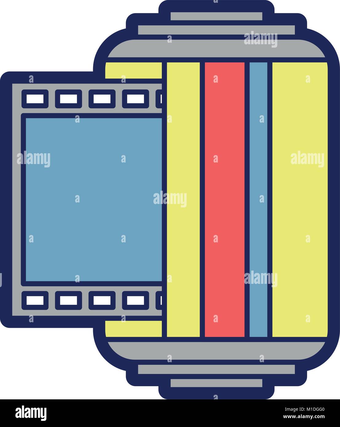 roll tape photographic camera vintage vector illustration Stock Vector ...