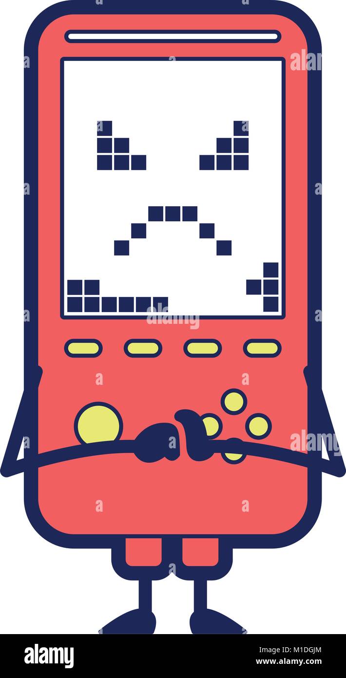 portable video game console kawaii character vector illustration Stock ...
