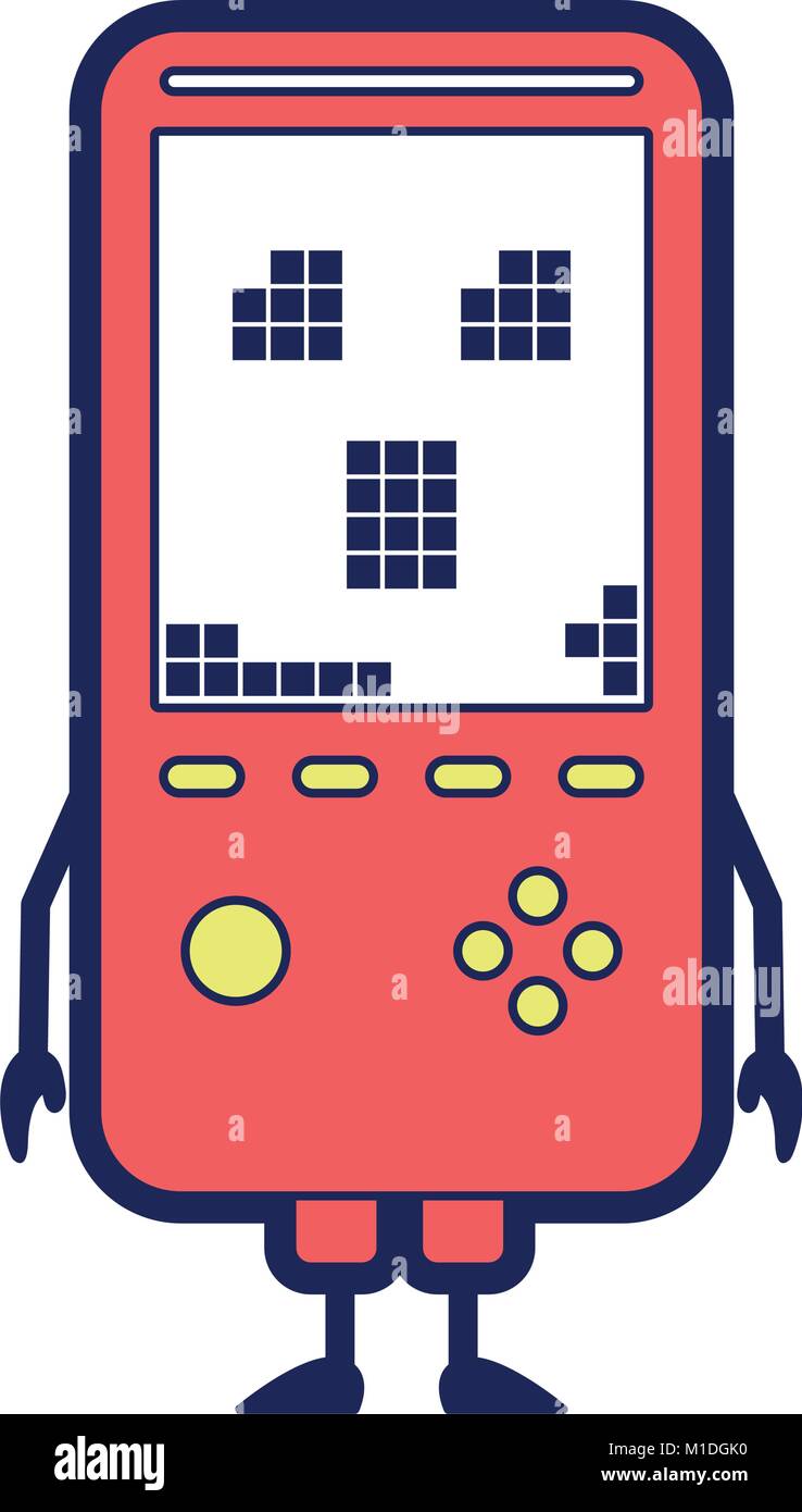 portable video game console kawaii character vector illustration Stock ...