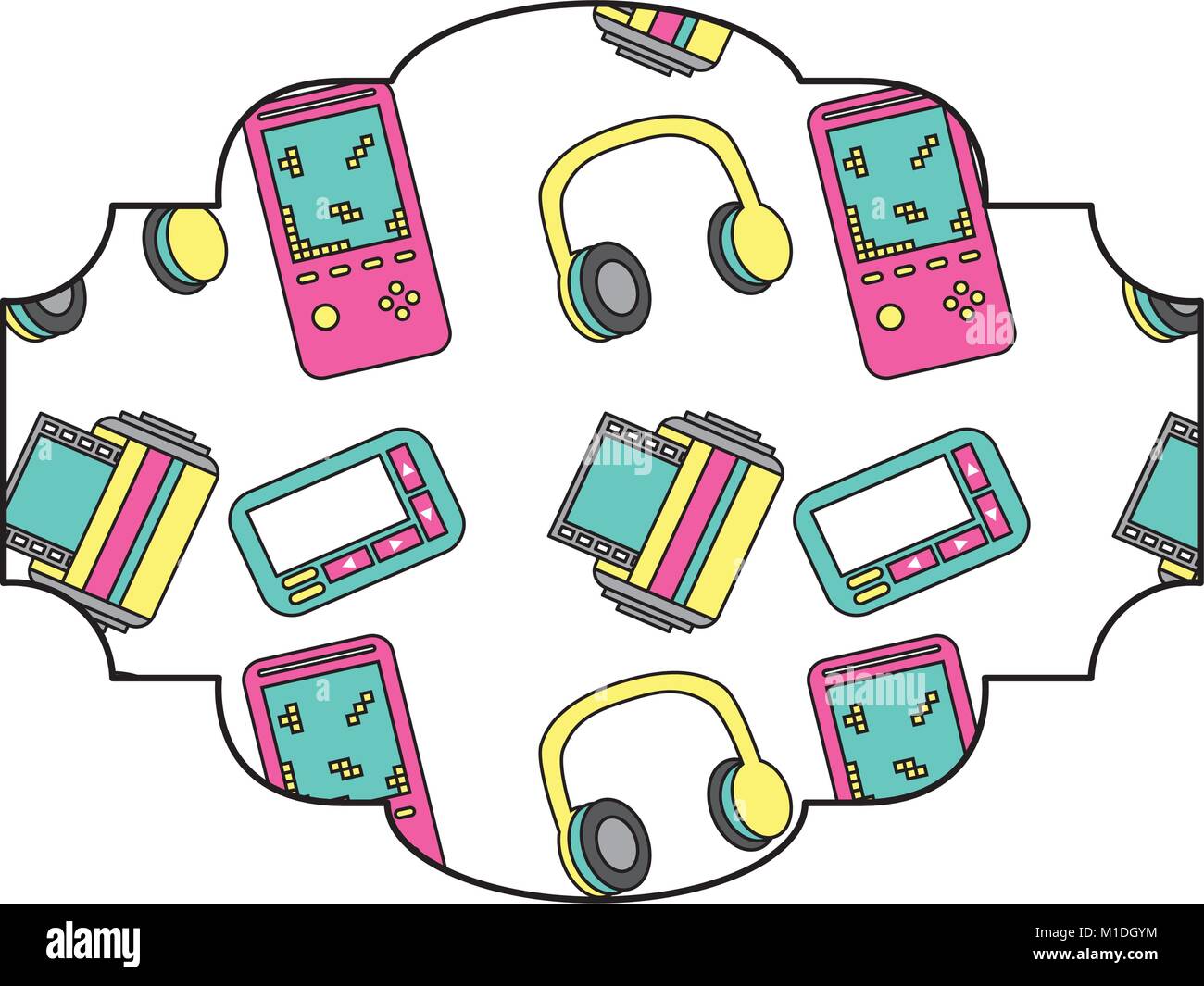 label pattern video game console vector illustration Stock Vector Image & Art - Alamy