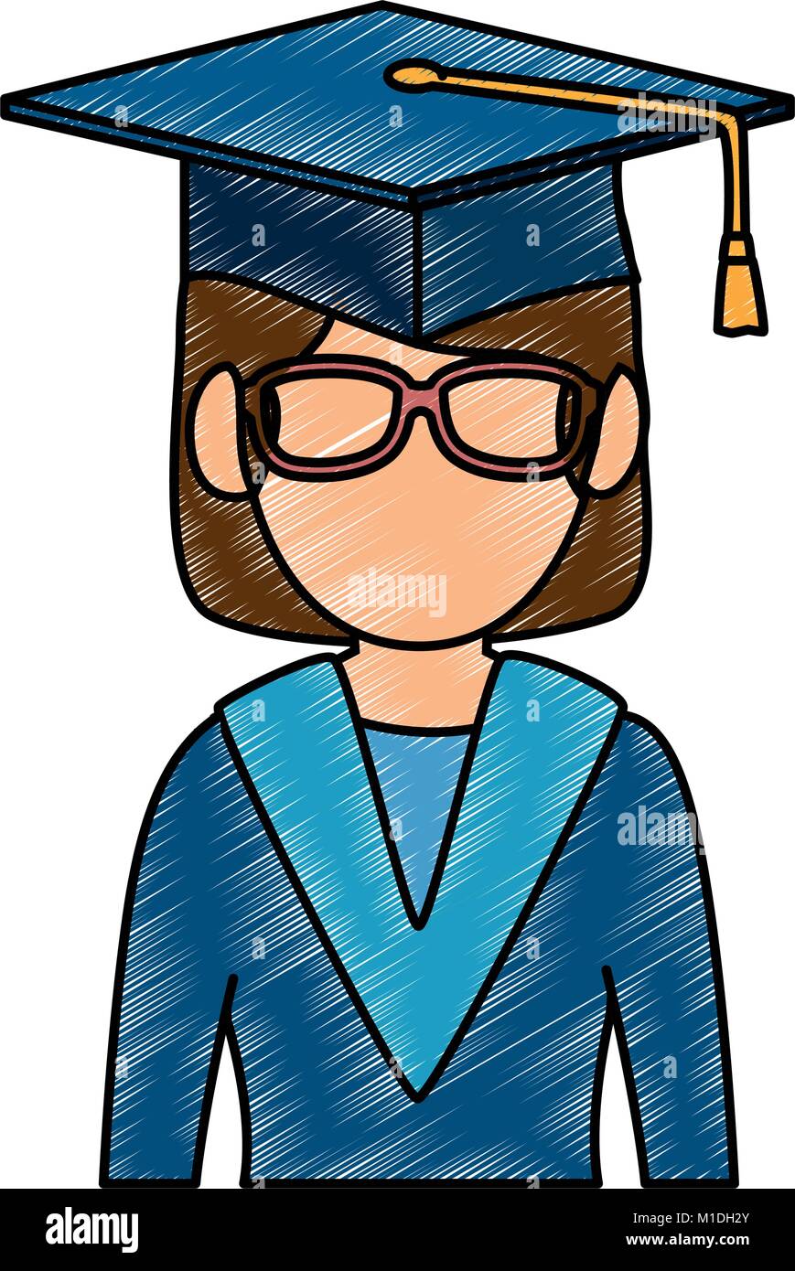 student graduated avatar character vector illustration design Stock ...