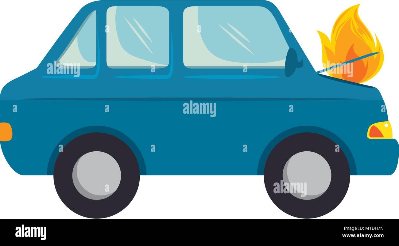 car burning isolated icon vector illustration design Stock Vector Image ...