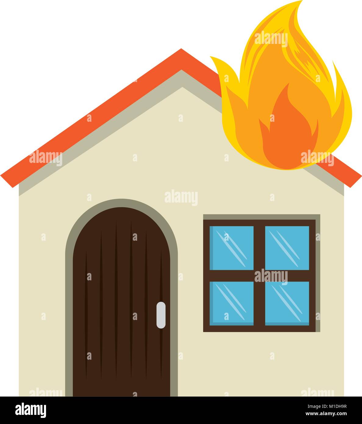 house with fire flame vector illustration design Stock Vector Image ...