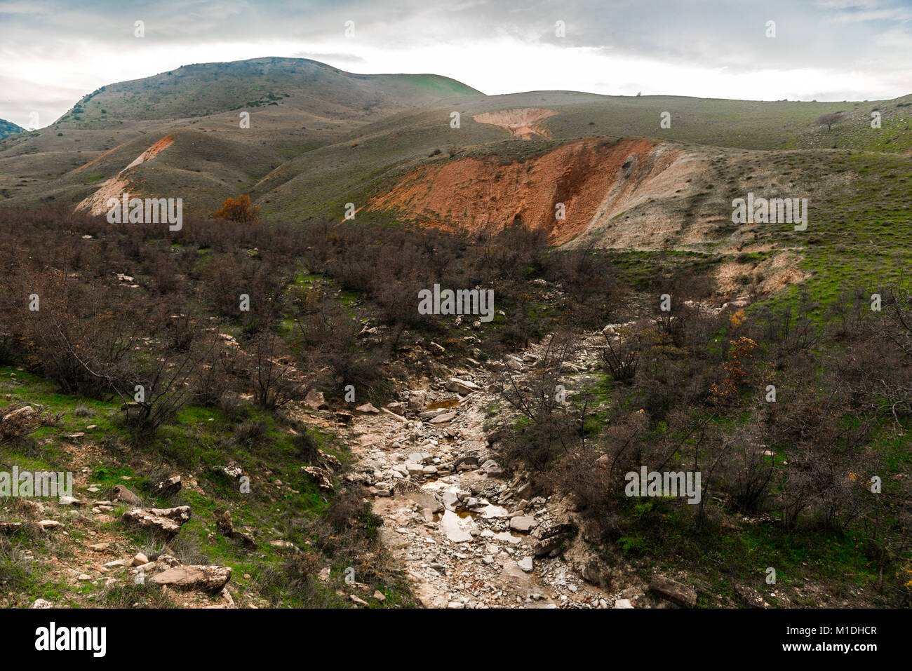 Stream of dried mountain river Stock Photo - Alamy