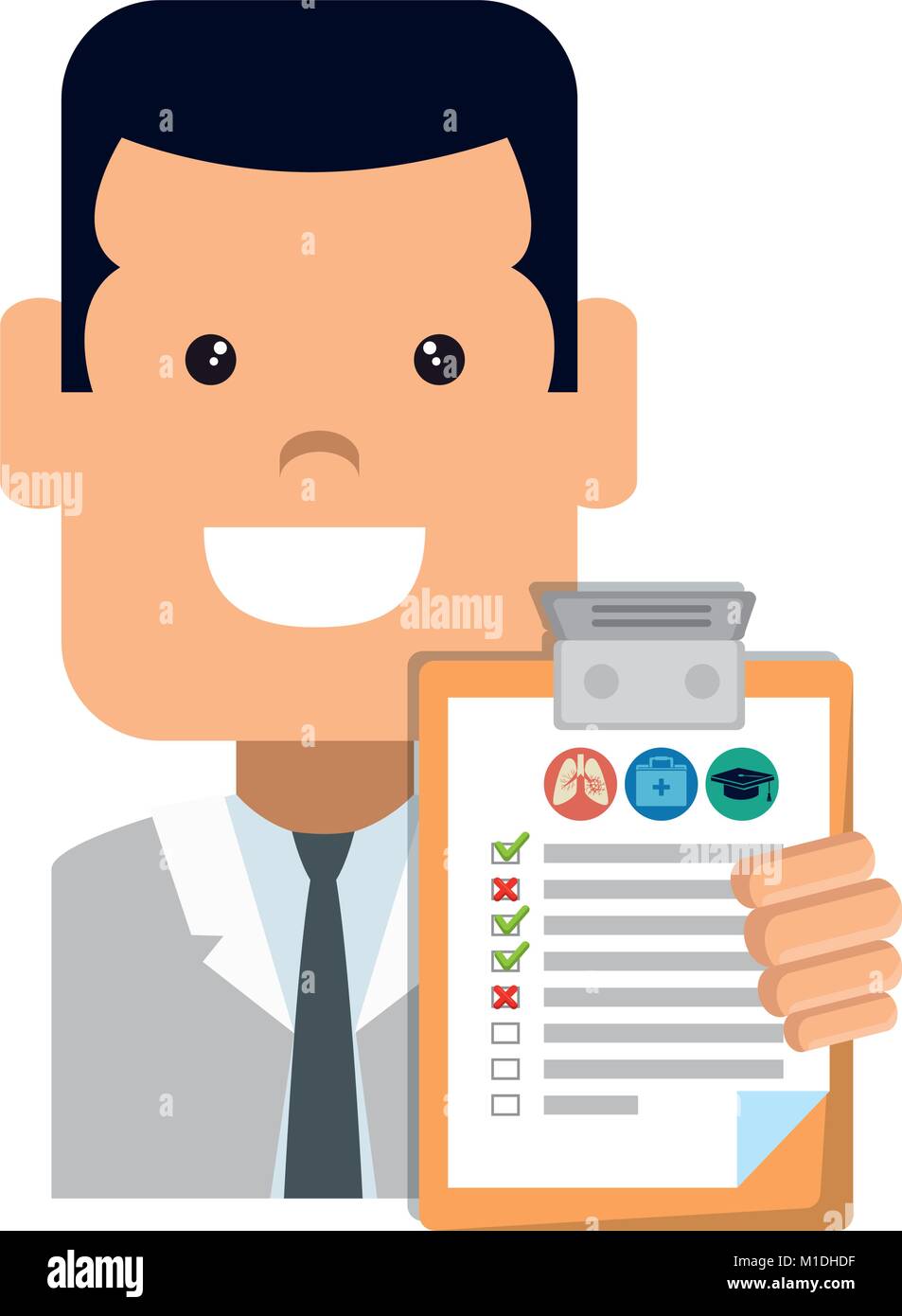 elegant businessman with checklist avatar character vector illustration ...