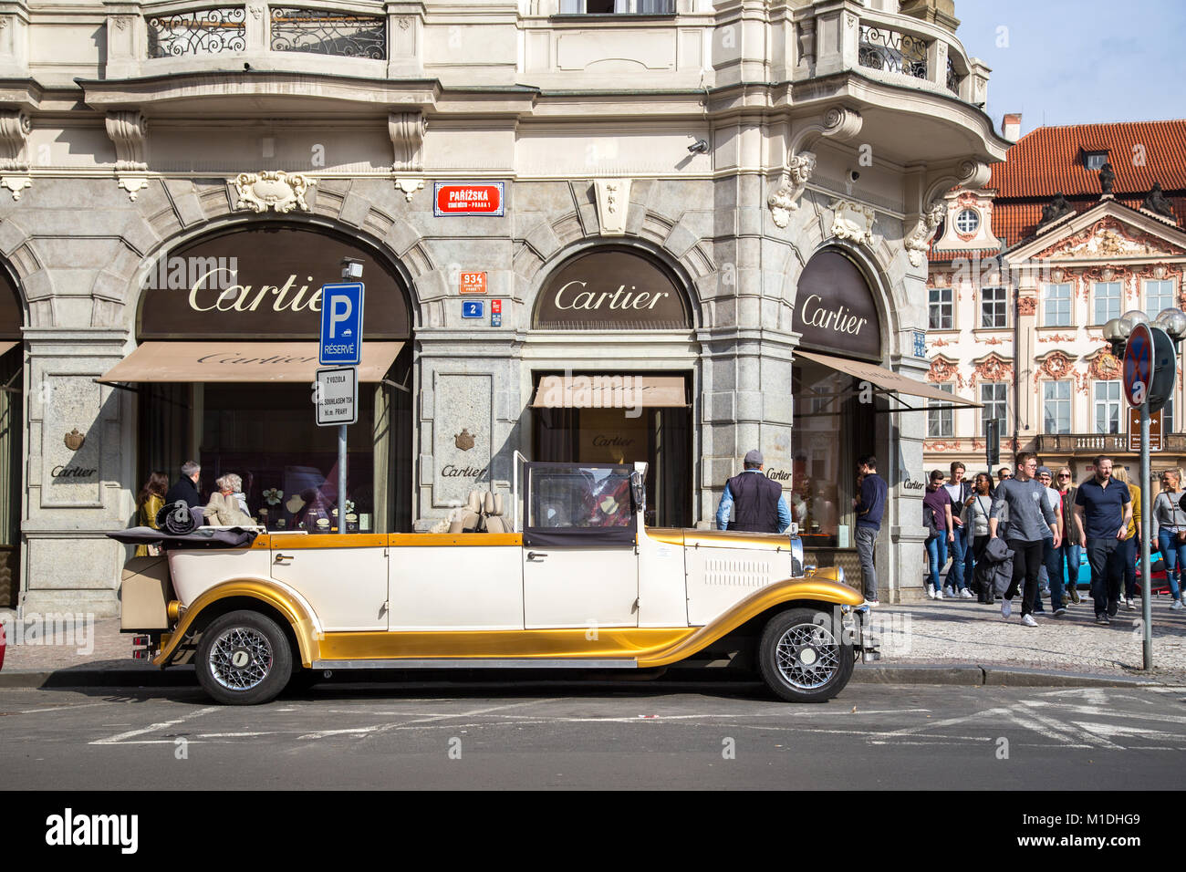 Vintage Car in Prague Stock Photo - Alamy