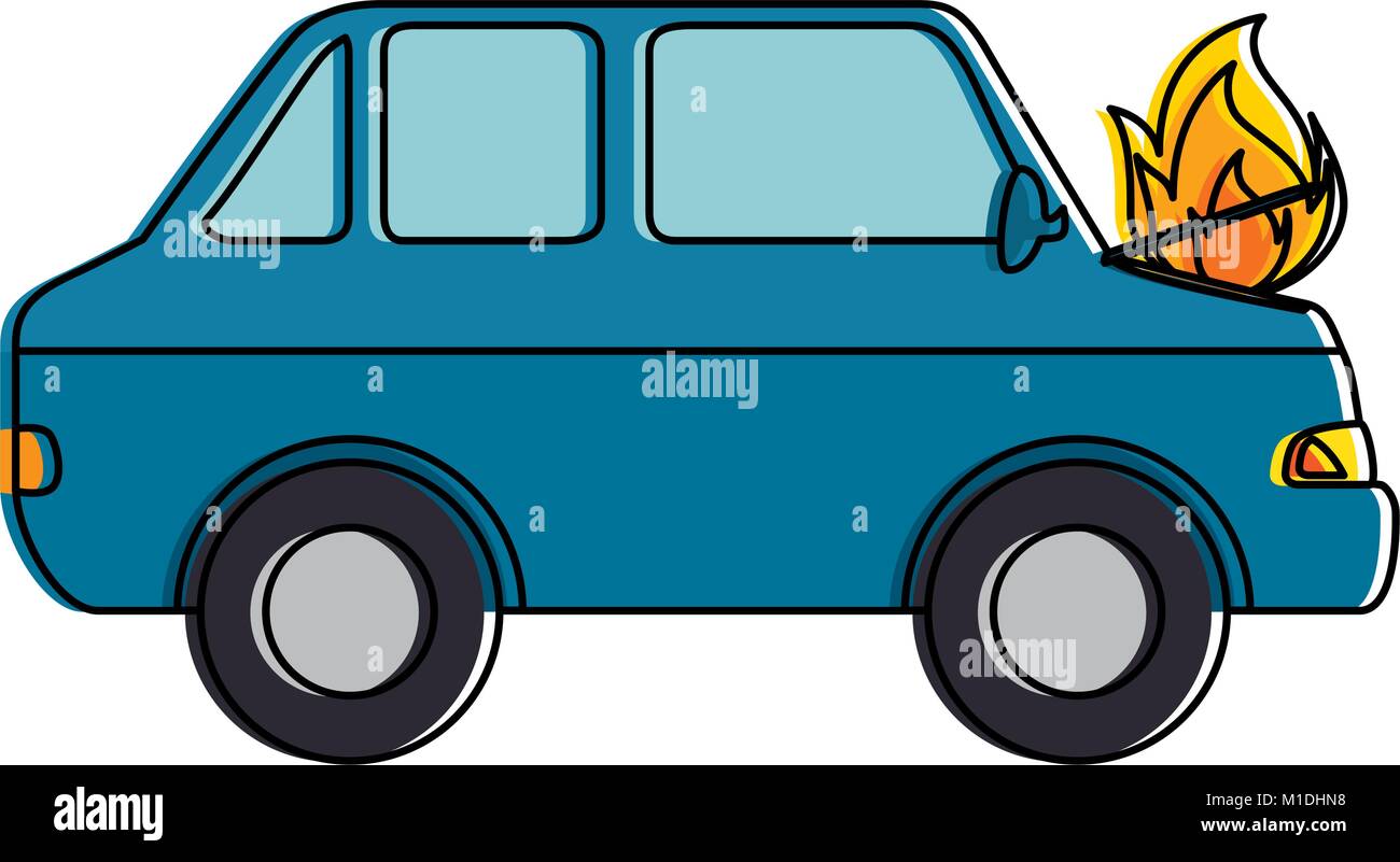 car burning isolated icon vector illustration design Stock Vector Image ...
