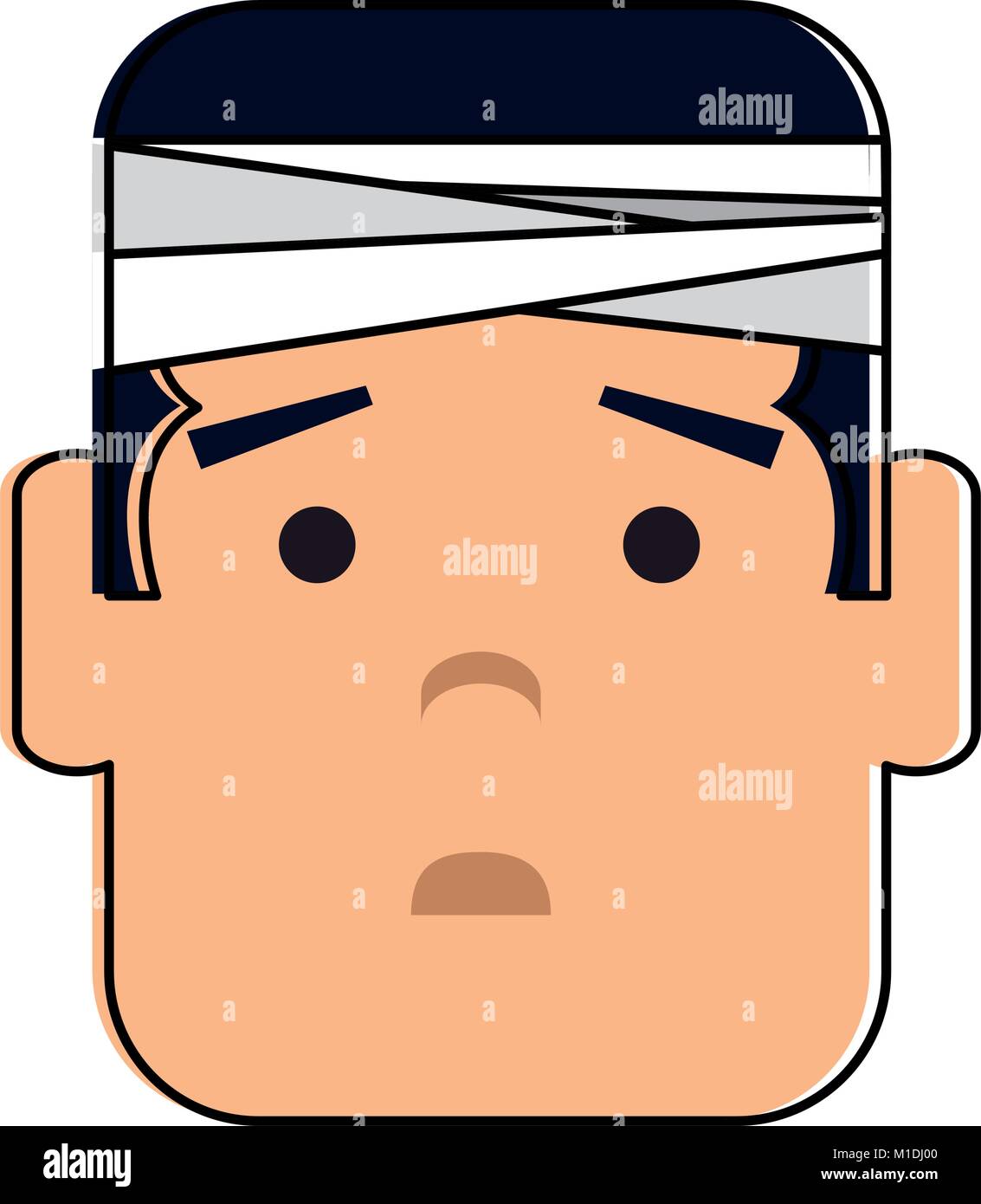 man with bandage head character vector illustration design Stock Vector ...