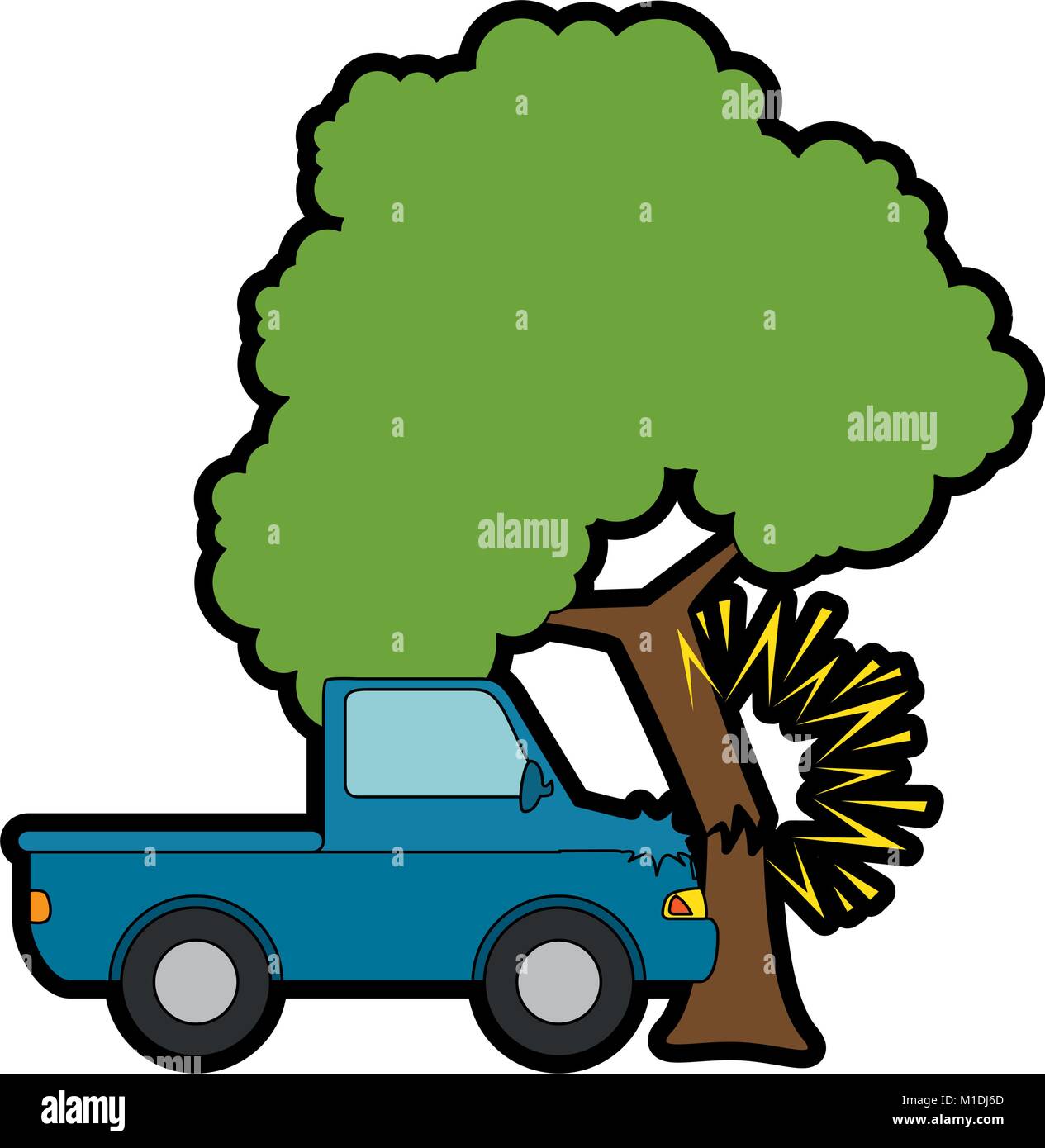 Car Crash Into Tree Clip Art