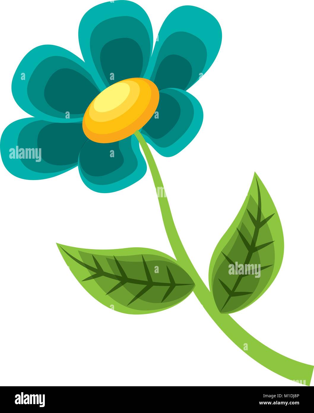 flower stem petal leaves natural spring image vector illustration Stock ...