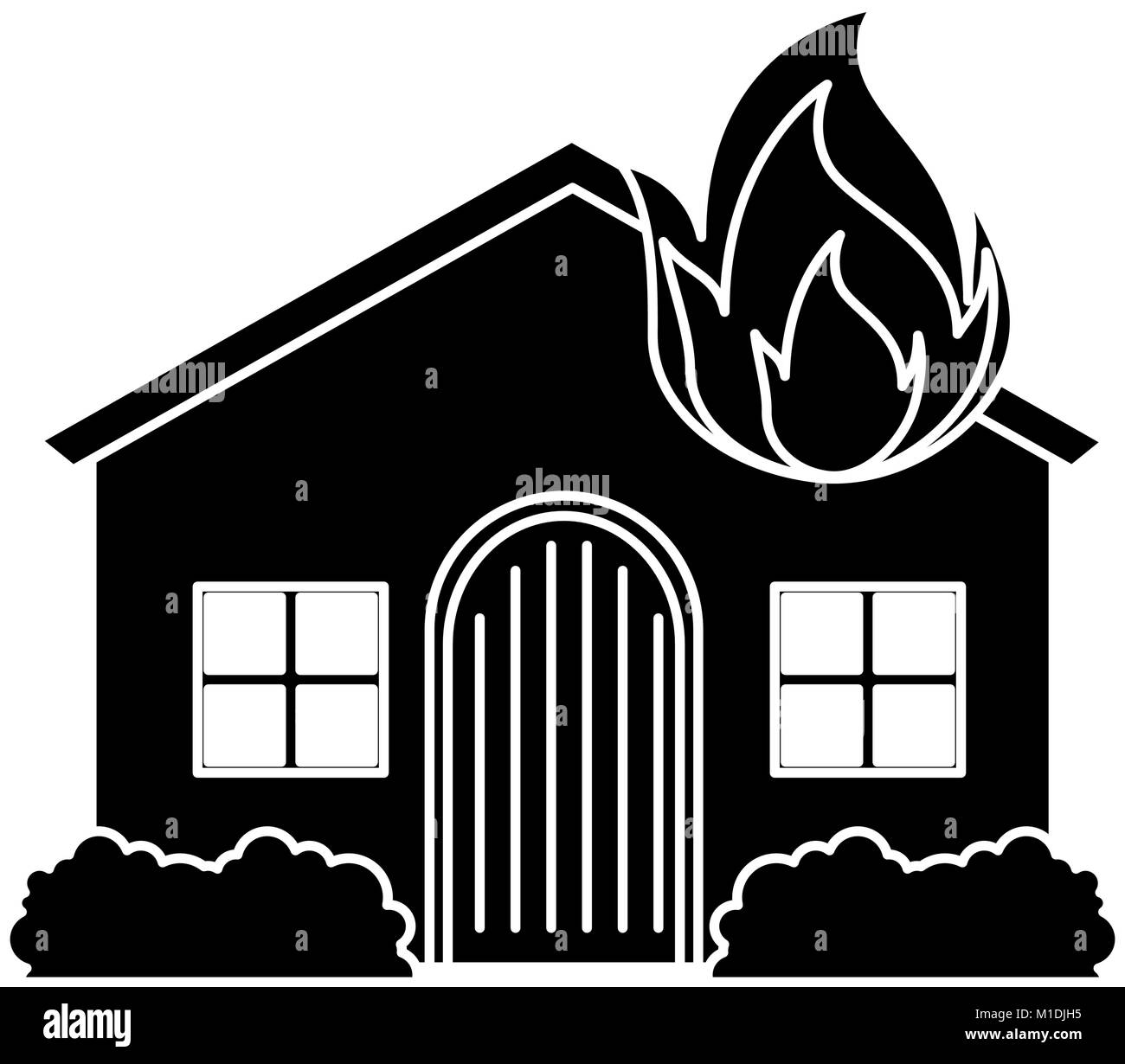 house with fire flame vector illustration design Stock Vector Image ...