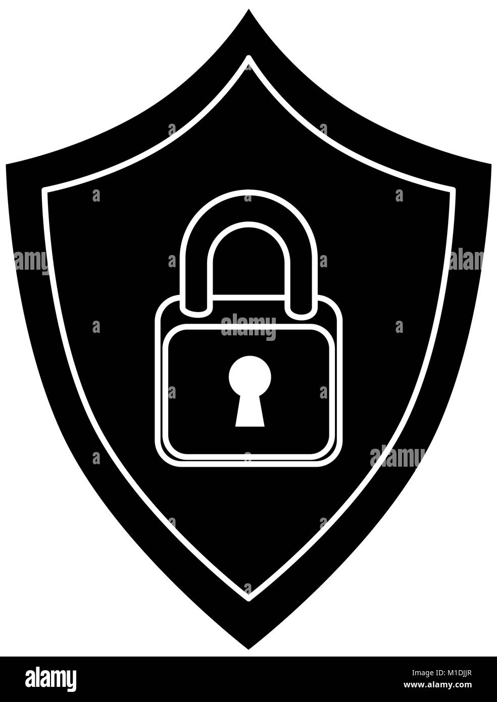 shield with padlock icon vector illustration design Stock Vector Image ...