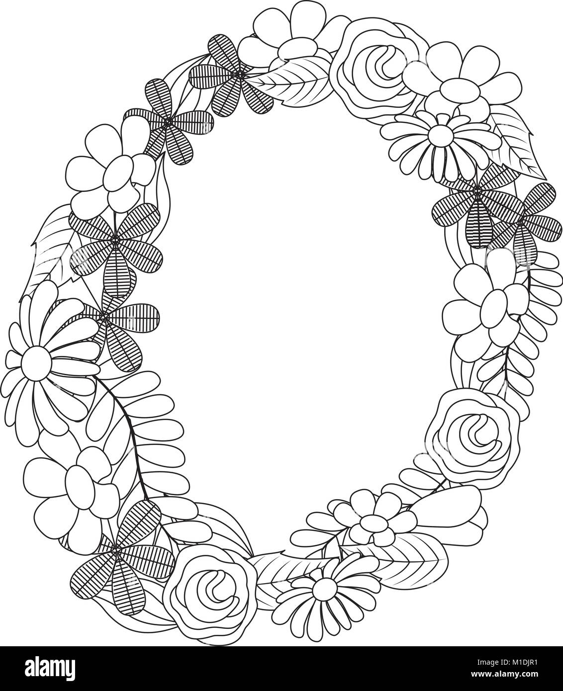 round floral flowers arrangement spring decoration vector illustration ...
