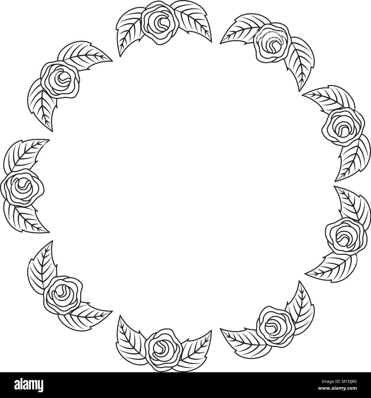 round floral flowers arrangement spring decoration vector illustration ...