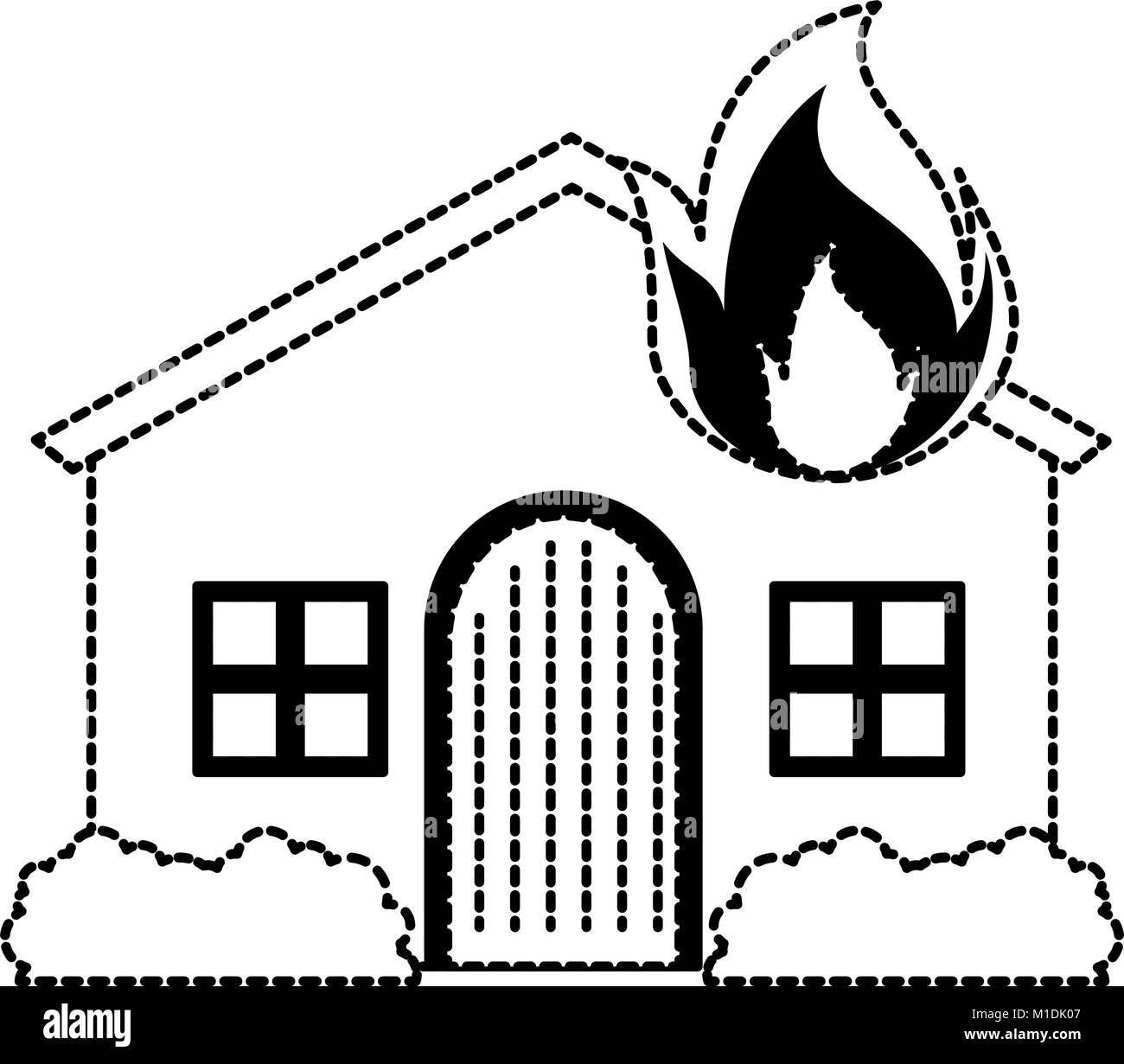 house with fire flame vector illustration design Stock Vector Image ...