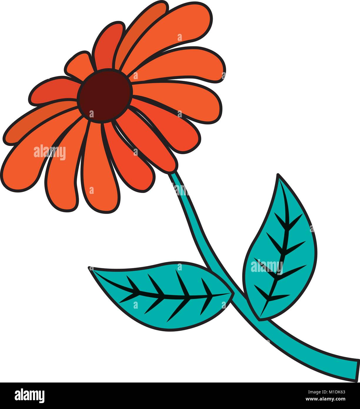 flower stem petal leaves natural spring image vector illustration Stock ...