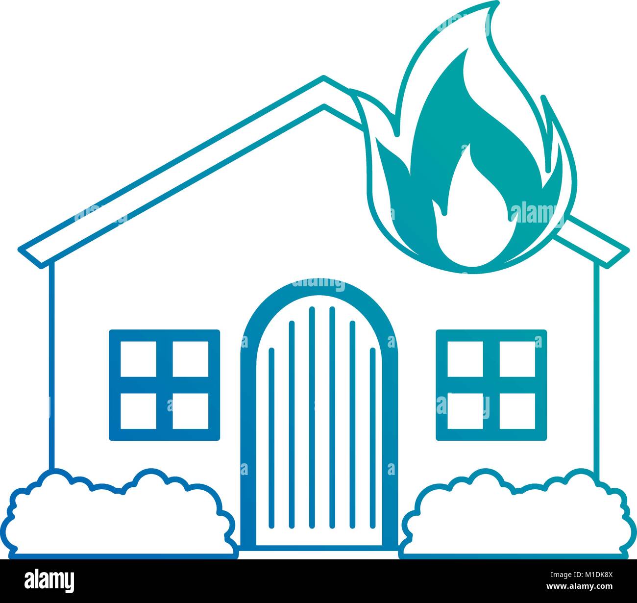 house with fire flame vector illustration design Stock Vector Image ...