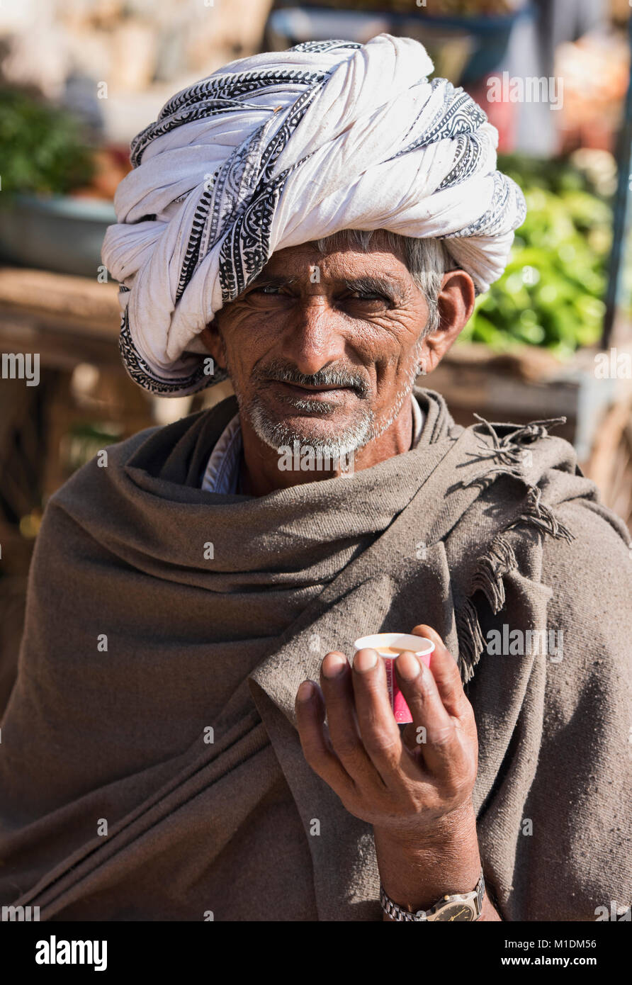 Indian man drinking tea hi-res stock photography and images - Alamy