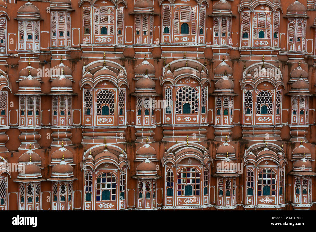 Details of Hawa Mahal (Wind Palace) in Jaipur, India. The Palace is one ...