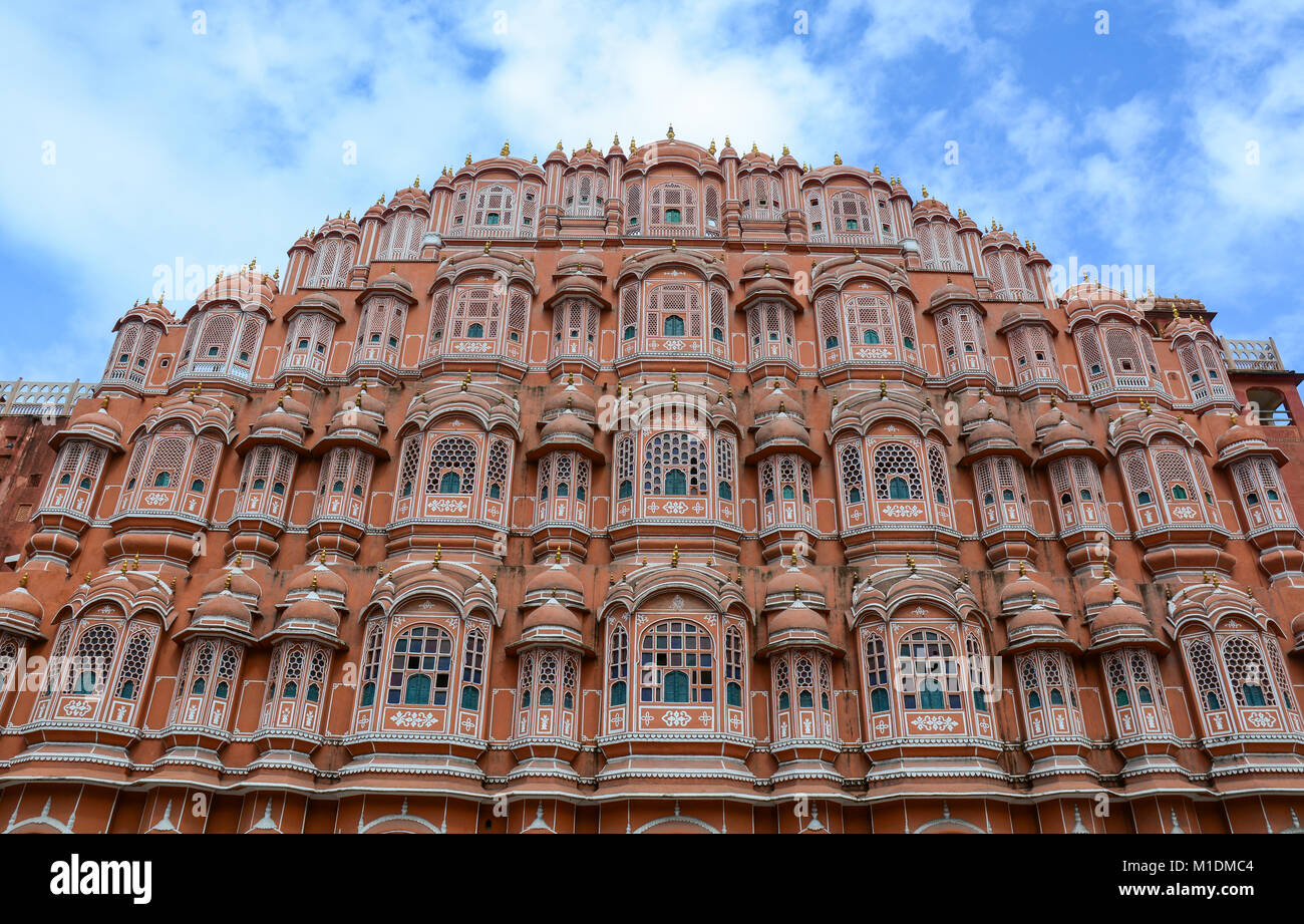 Part of Hawa Mahal (Wind Palace) in Jaipur, India. The Palace is one of ...