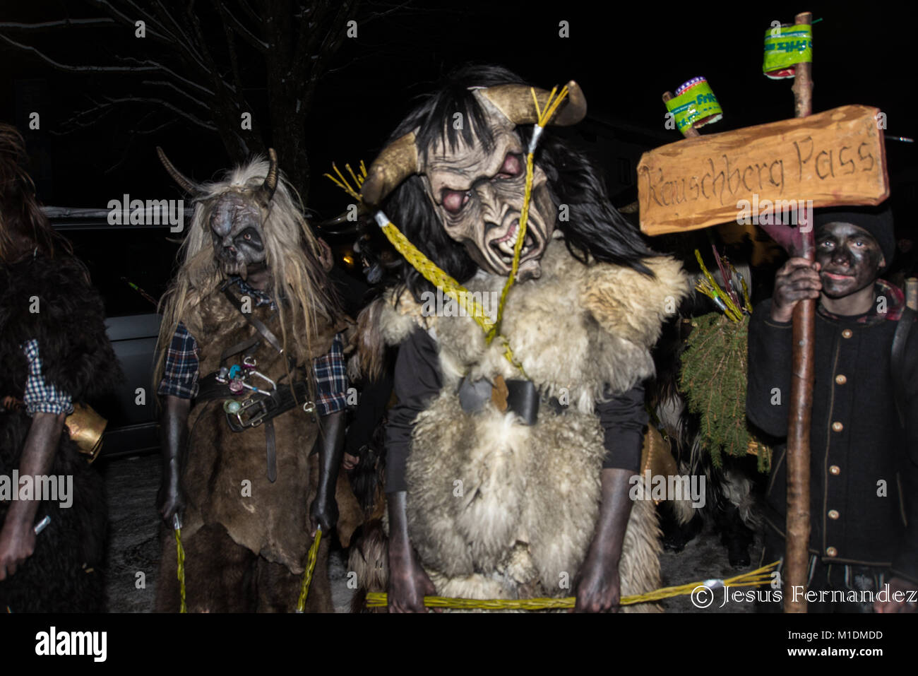 Locals dressed up as demons and scary monsters roam the streets to ...