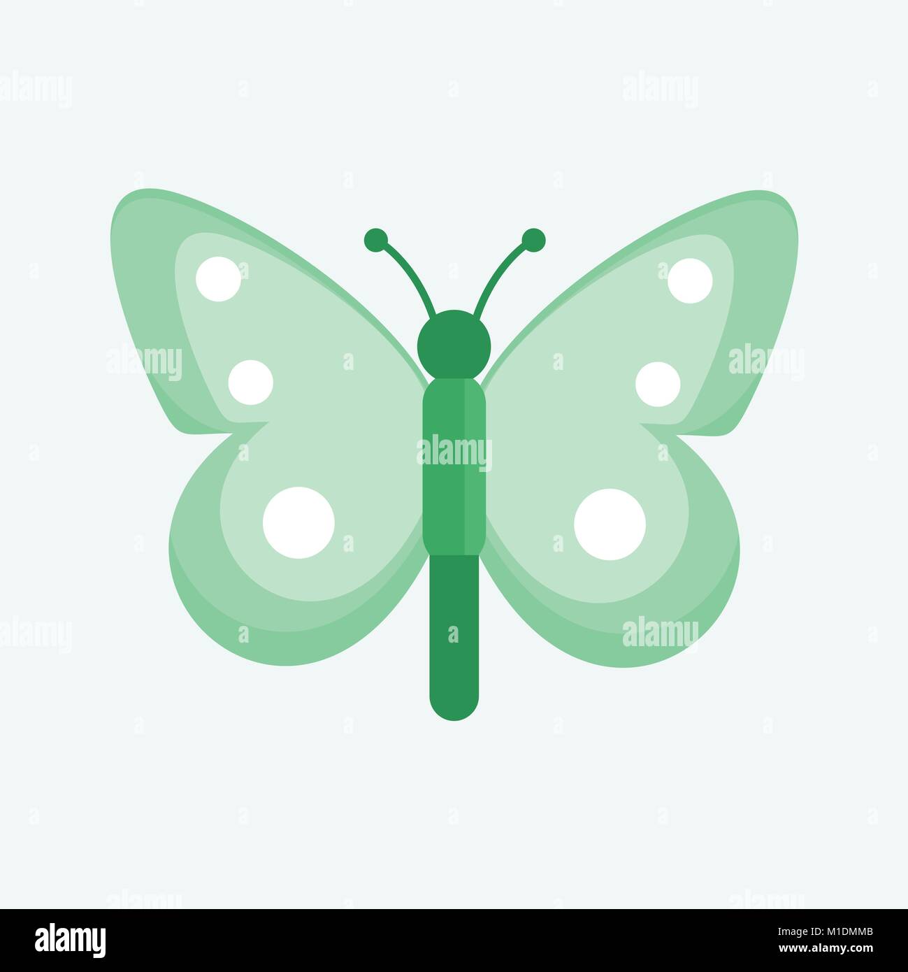 Beautiful Green Cute Butterfly Vector Illustration Graphic Design Stock ...