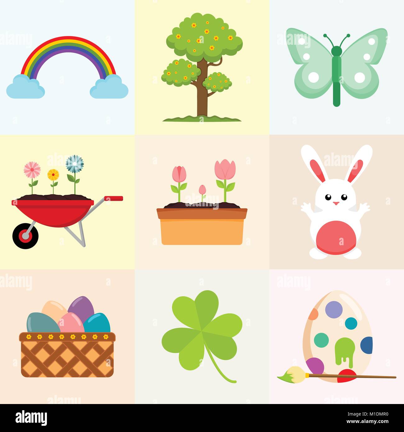 Spring Related Object Drawing Vector Illustration Graphic Design Stock ...