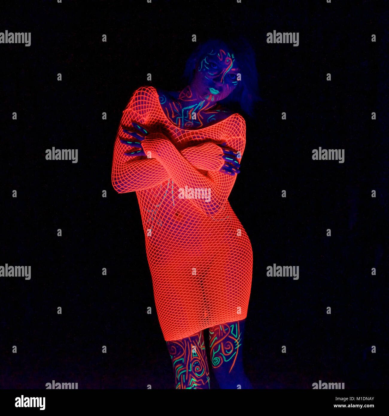 Uv lighting girl hi-res stock photography and images - Alamy