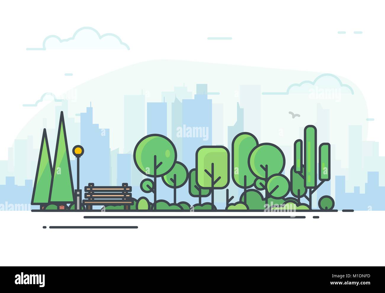 City park background Stock Vector Images - Alamy