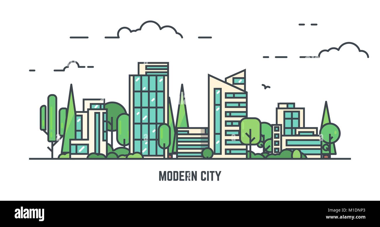 City building architecture urban town Stock Vector Images - Alamy