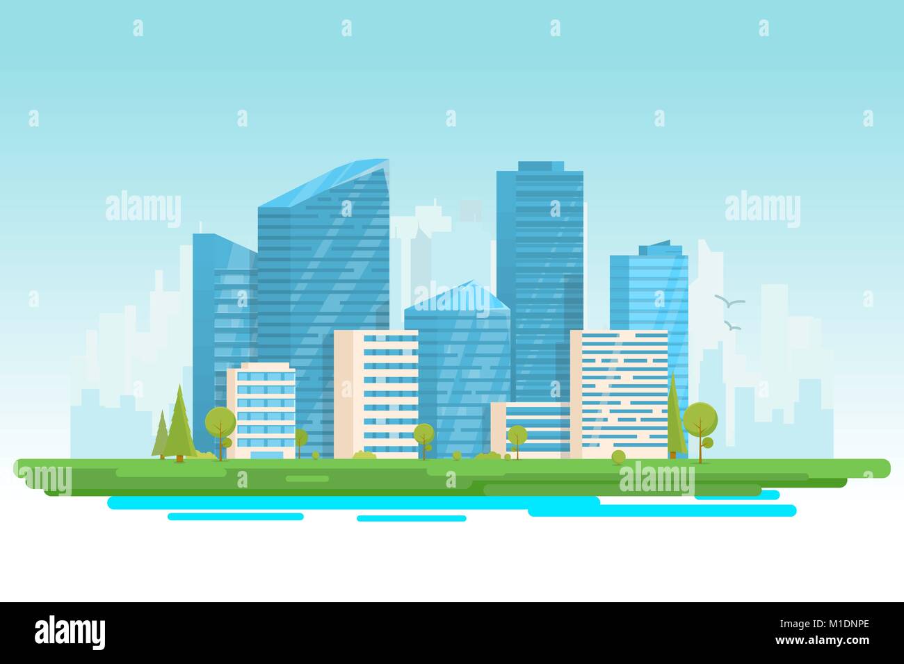 Summer city scape Stock Vector Images - Alamy