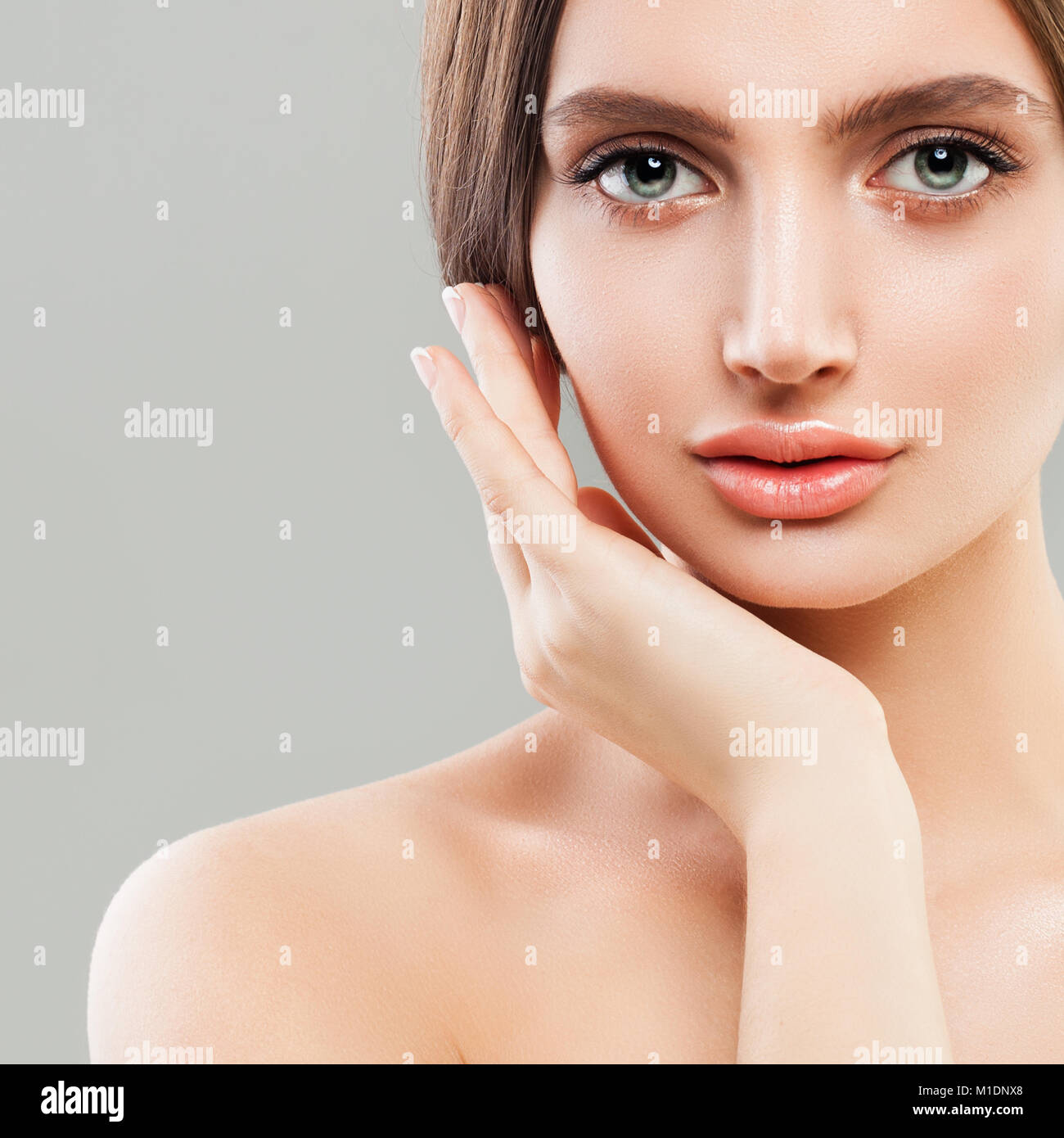 Perfect Female Face Closeup. Healthy Woman. Facial Treatment and ...