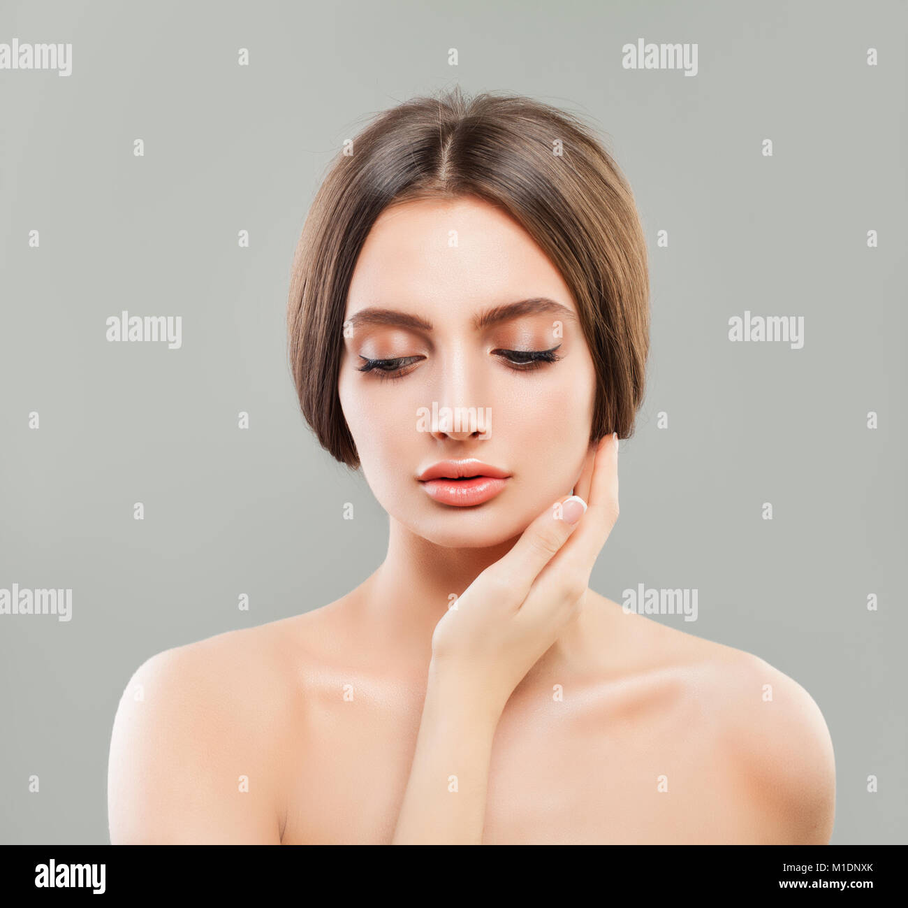 Beauty Female Face. Healthy Woman Spa Model Stock Photo - Alamy