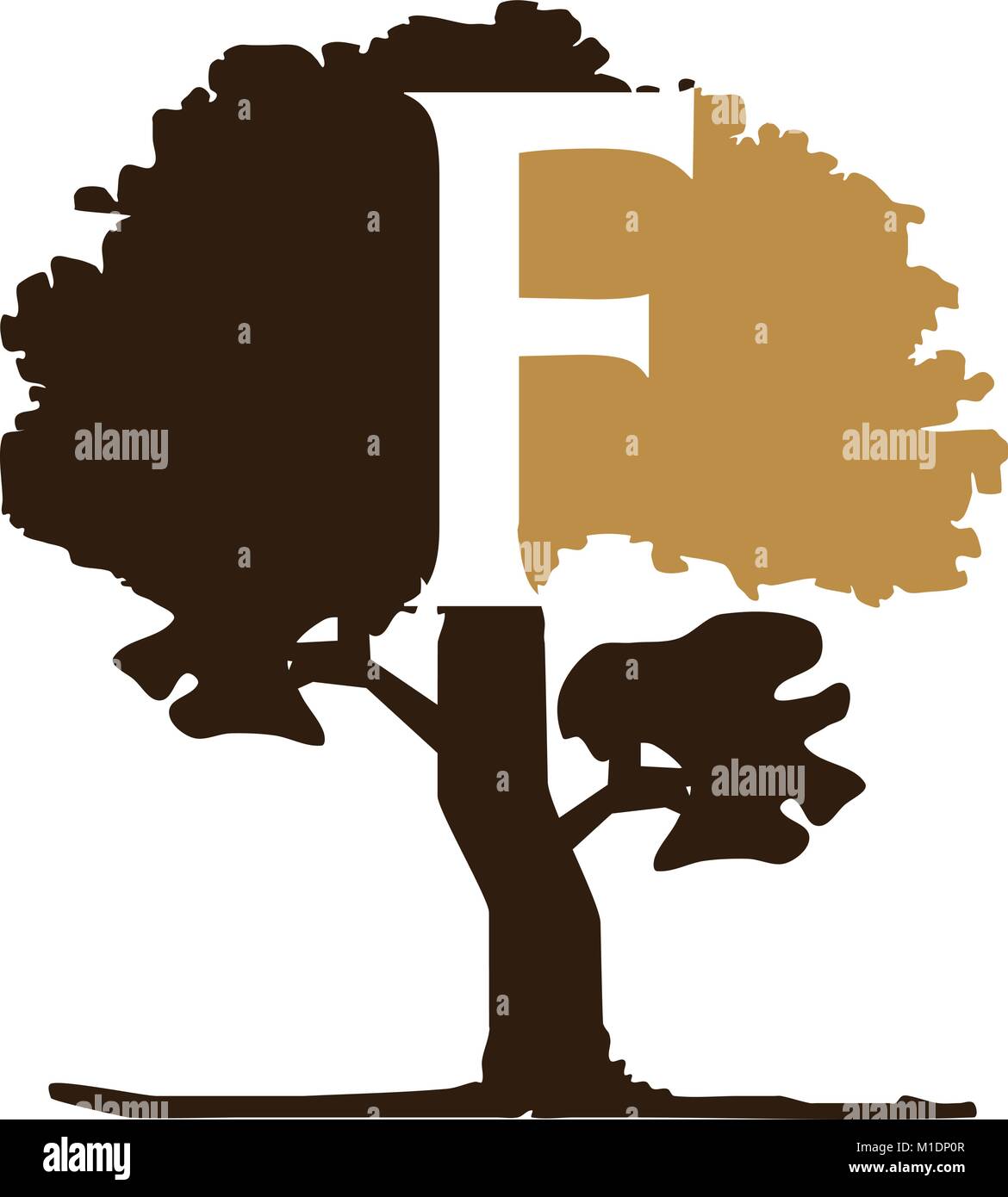 Letter f oak leaf Stock Vector Images - Alamy