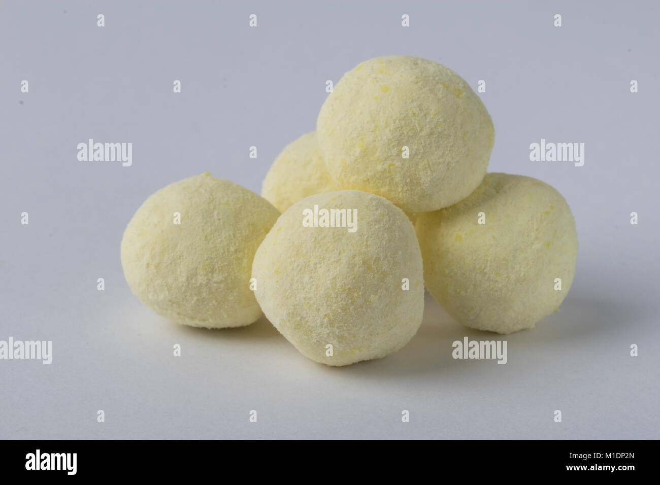 Lemon Bon Bons isolated on a white background Stock Photo - Alamy